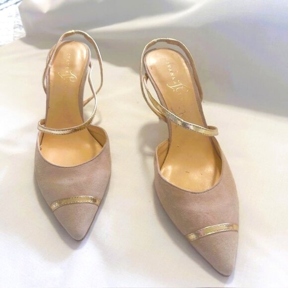 Ivanka Trump | Shoes | Ivanka Trump Slingback Leather Shoes 85m Beige ...